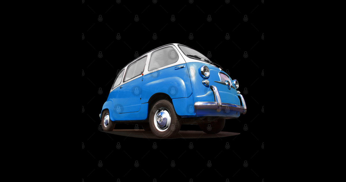 FIAT 600 Multipla in blue - Fiat Multipla - Sticker | TeePublic