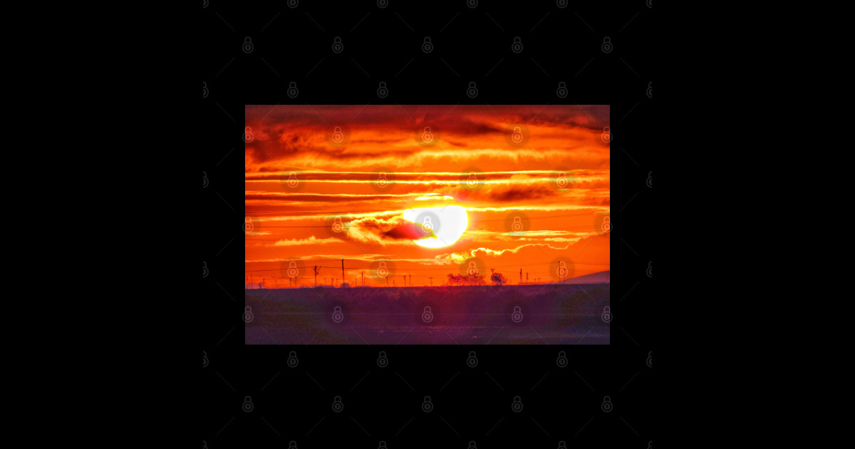 Fiery red sunset - Fiery Sunset - Posters and Art Prints | TeePublic
