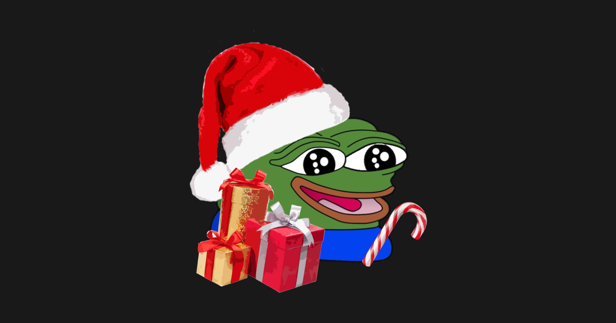 Christmas Peepo Pepe The Frog Meme Happy Cute Wholesome - Peepo - T ...