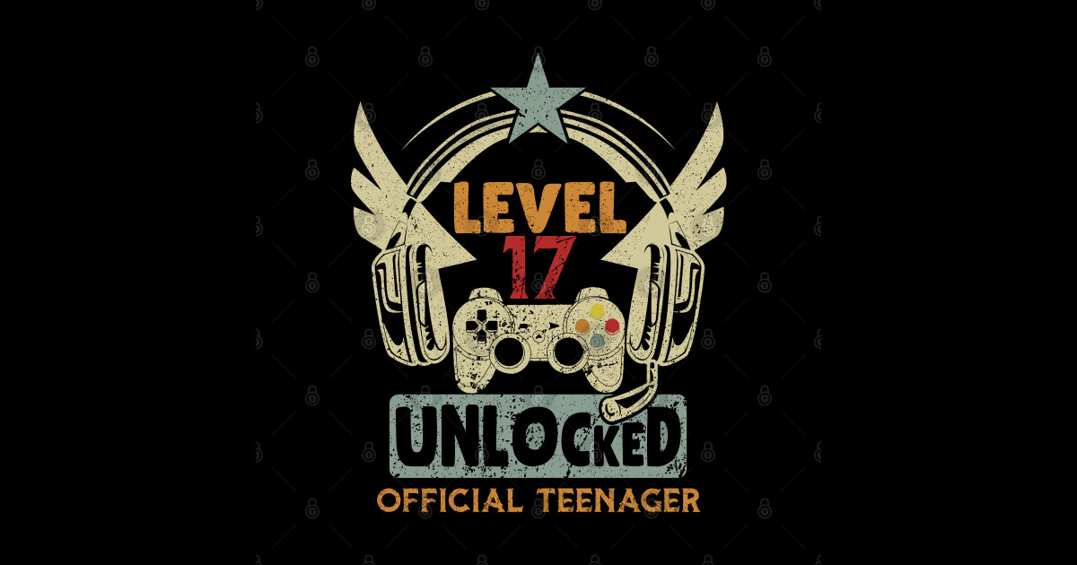 Official Teenager 17th Birthday - Level 17 Unlocked - 17th - Sticker ...