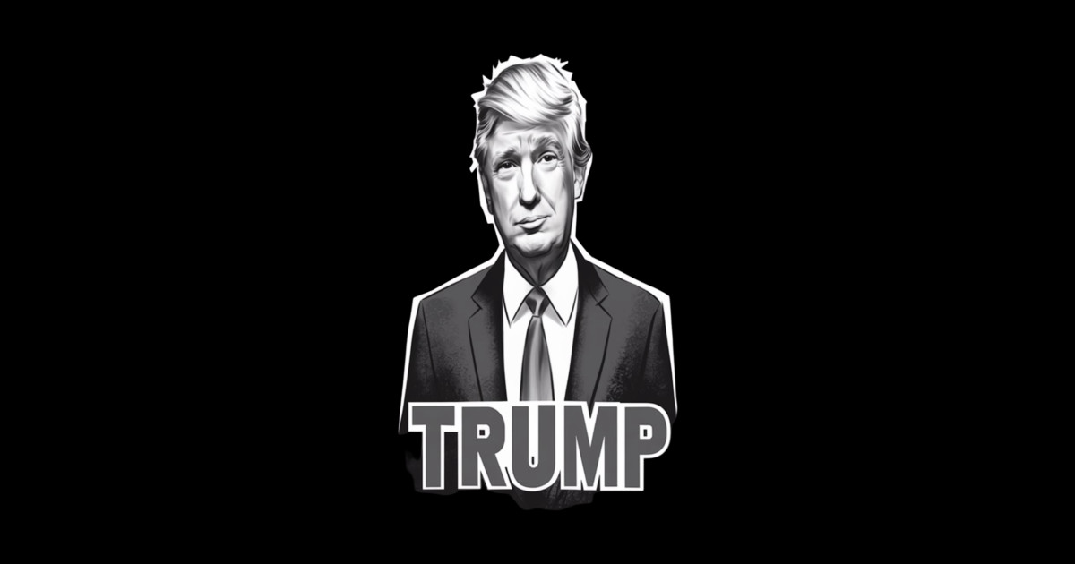 Vinyl Decal, Donald Trump Hand Drawn - Donald Trump - Sticker | TeePublic