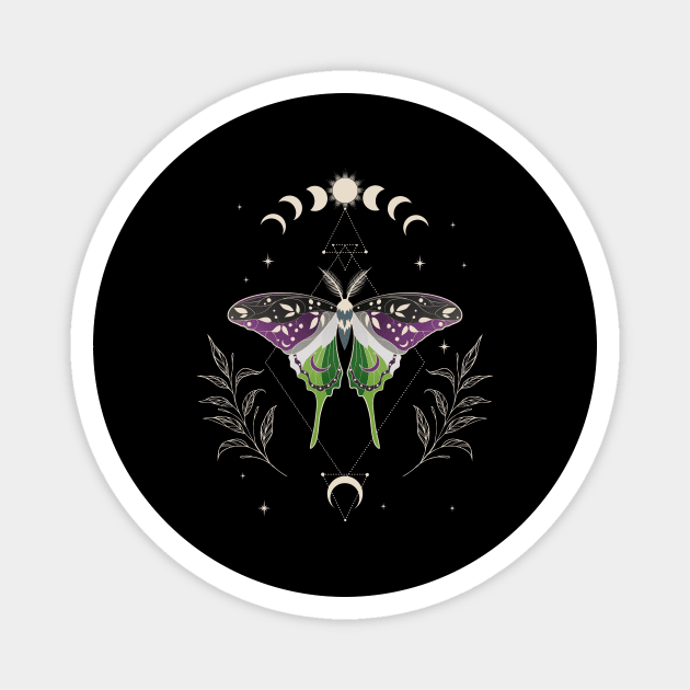 Aroace Luna Moth LGBT Asexual Aromantic Pride Flag - Aroace - Magnet ...