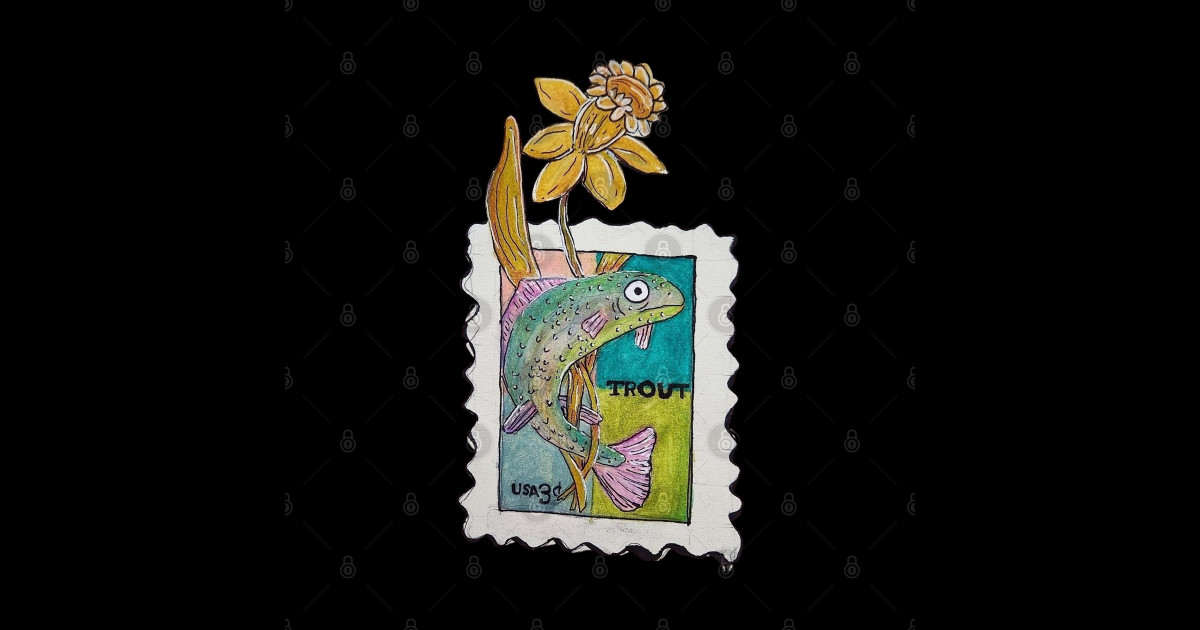 Trout Tramp Stamp - Trout Stamp - Sticker | TeePublic