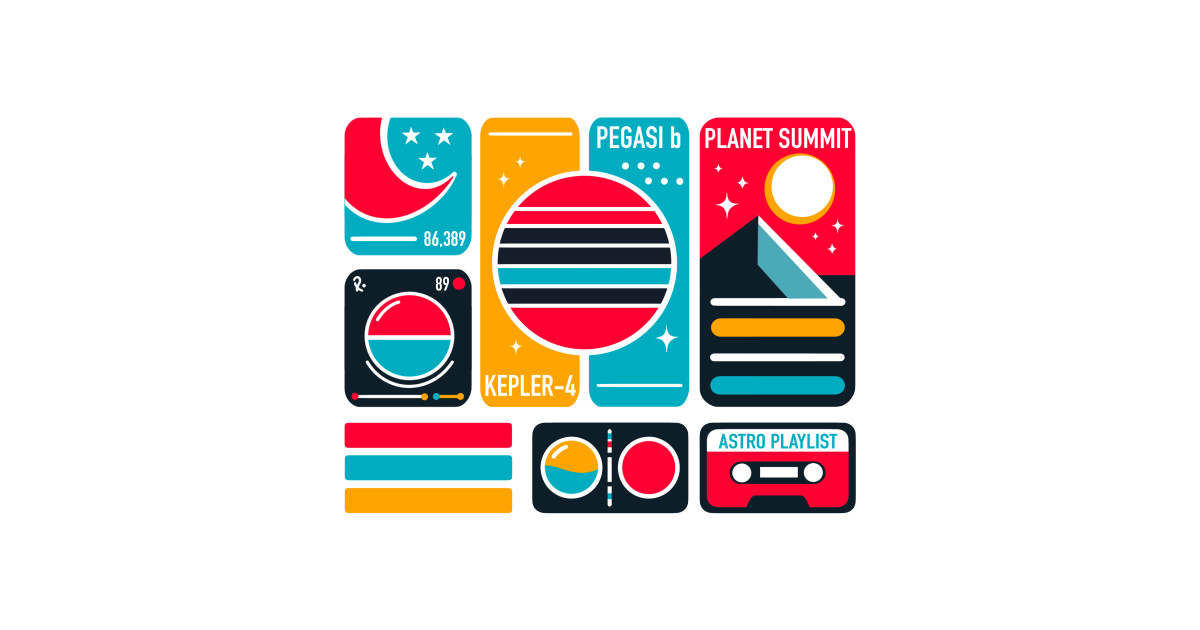 Retro futuristic planet guide - Retro Space - T-Shirt | TeePublic