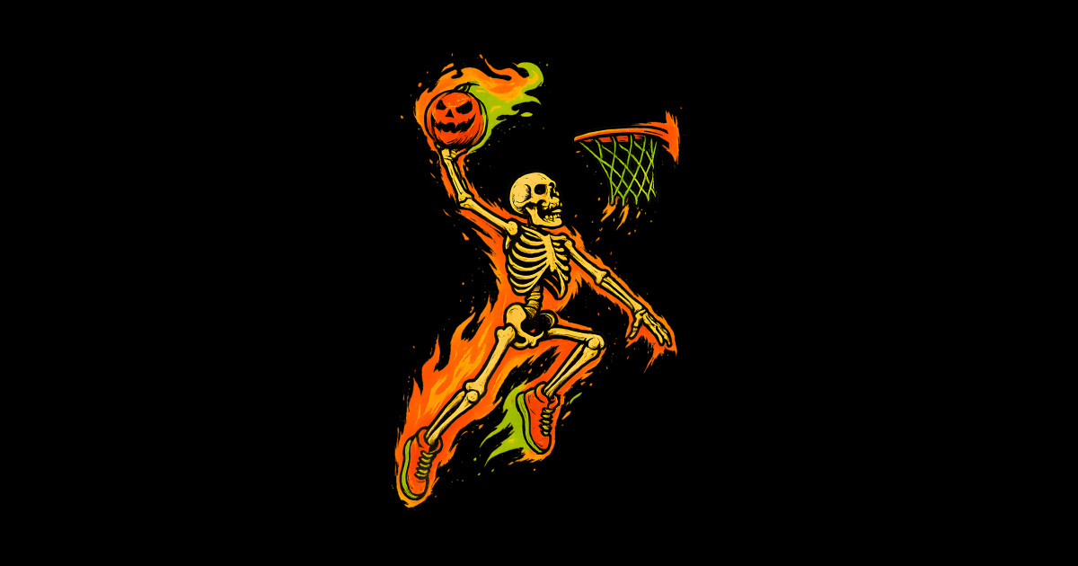 Spooky Basketball Halloween Skeleton Player - Halloween Basketball ...
