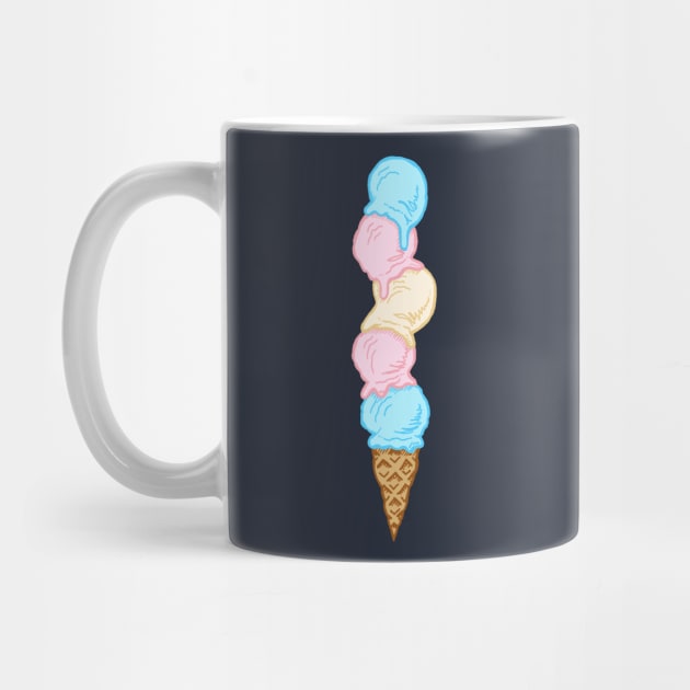 Trans Pride Flag Ice Cream Cone - Queer Ice Cream - Mug | TeePublic