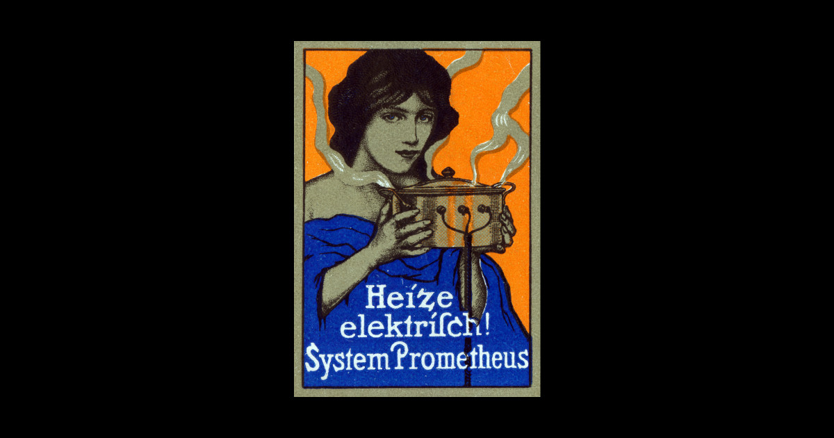 1910 Prometheus Electric Cooker - Vintage - Sticker | TeePublic