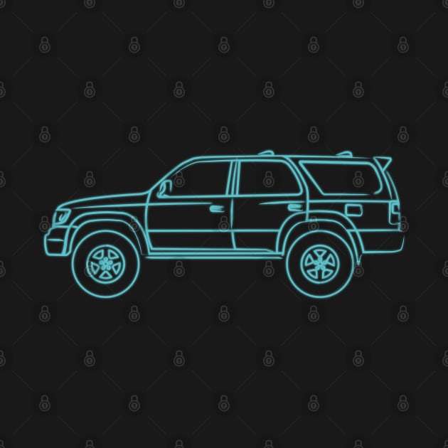 3rd gen 4runner Hilux surf outline teal - Toyota 4runner - T-Shirt ...