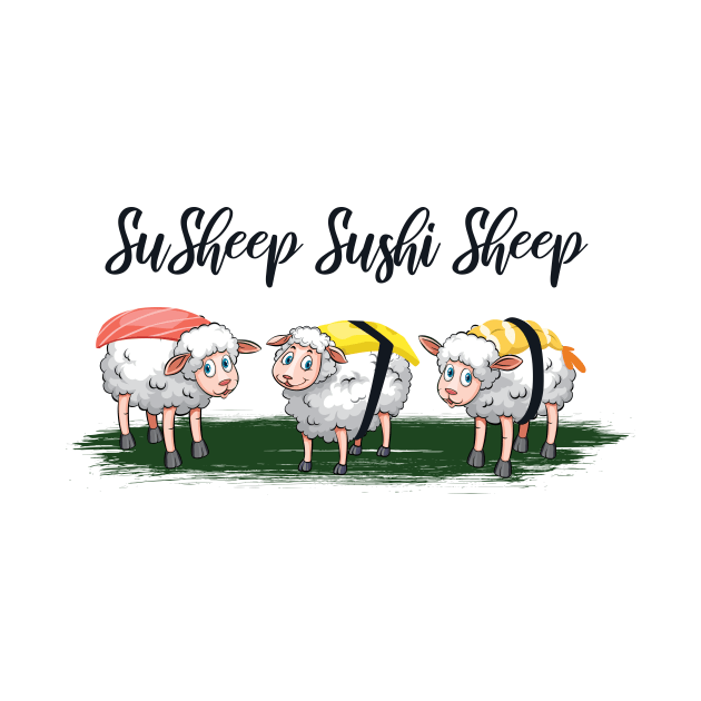 'SuSheep Sushi Sheep' Adorable Sushi Gift - Sushi - T-Shirt | TeePublic