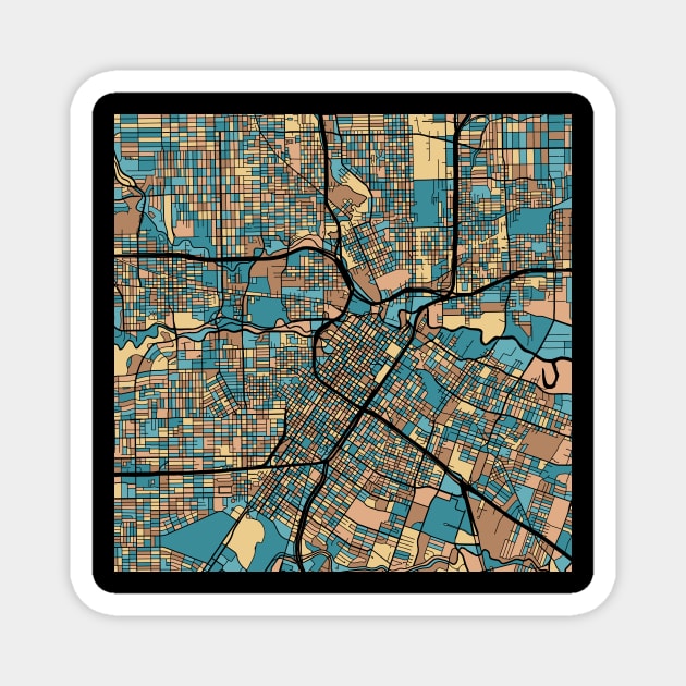 Houston Map Pattern in Mid Century Pastel - Houston Map - Magnet ...