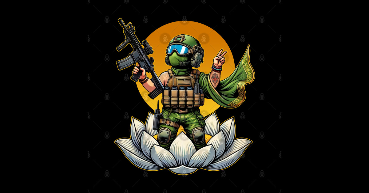 Tactical Young Buddha - Buddha - Sticker | TeePublic
