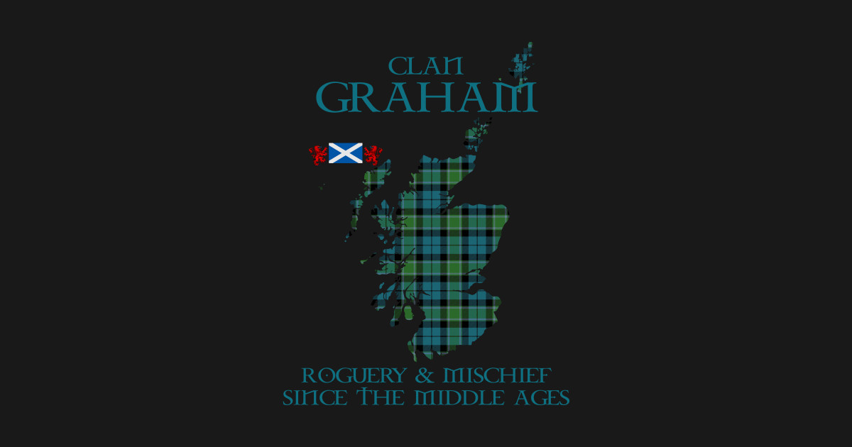 Clan Graham of Menteith tartan Scotland map Saltire flag and lion ...