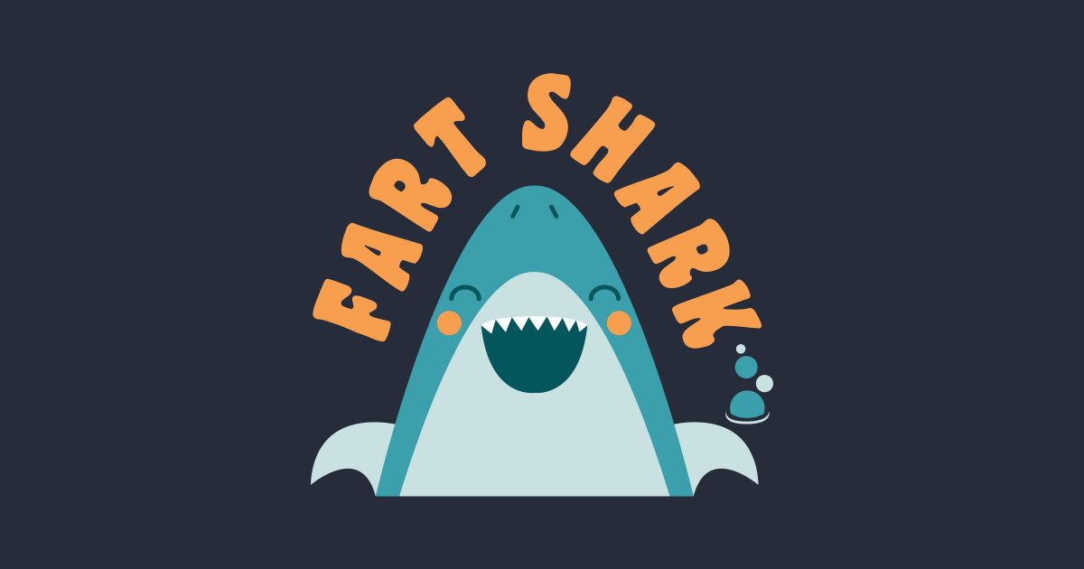 Fart Shark Illustration Funny - Fart Shark - Sticker | TeePublic