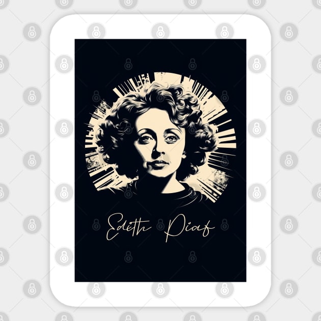 Dessin Edith Piaf - portrait - vector - Dith Piaf - Sticker | TeePublic