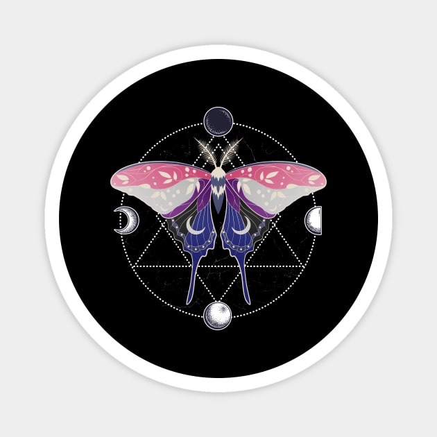 Genderfluid Luna Moth Celestial Cottagecore LGBT Pride Flag ...