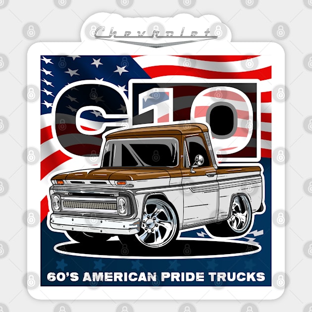 Chevrolet C10 American Truck - Chevrolet C10 Pickup Truck - Sticker ...
