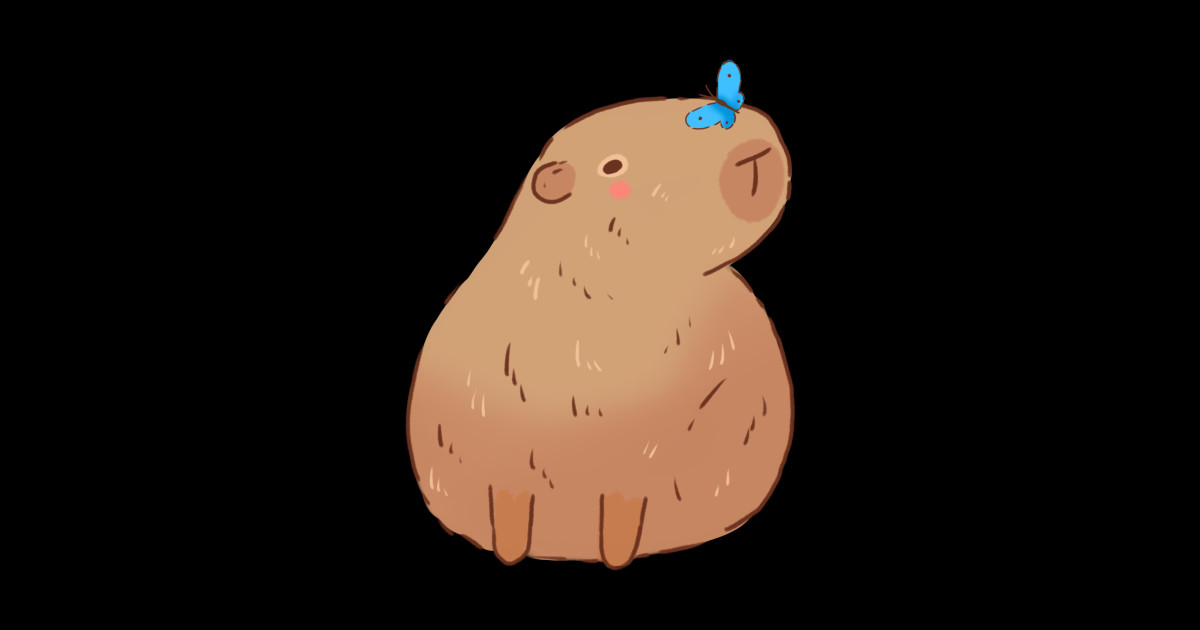 Capybara and butterfly - Capybara - Posters and Art Prints | TeePublic
