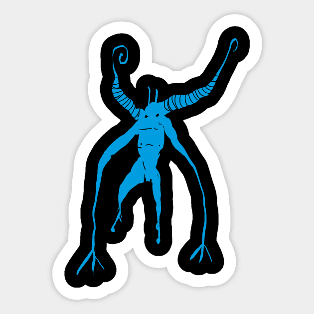 Little Blue Devil - Monster Horror Art - Horror - Sticker | TeePublic