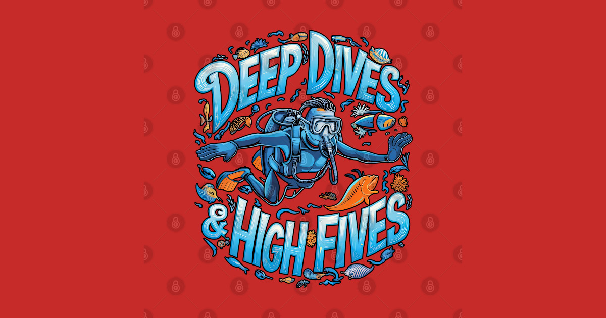 Scuba Diver Deep Dive & High Fives - Eye Voodoo - Scuba Diving - T ...