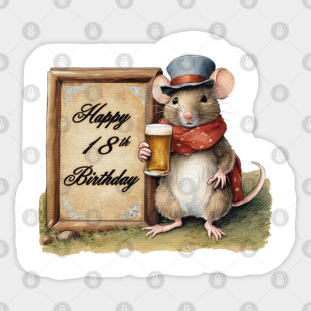 Happy 18th Birthday - 18th Birthday - Sticker | TeePublic