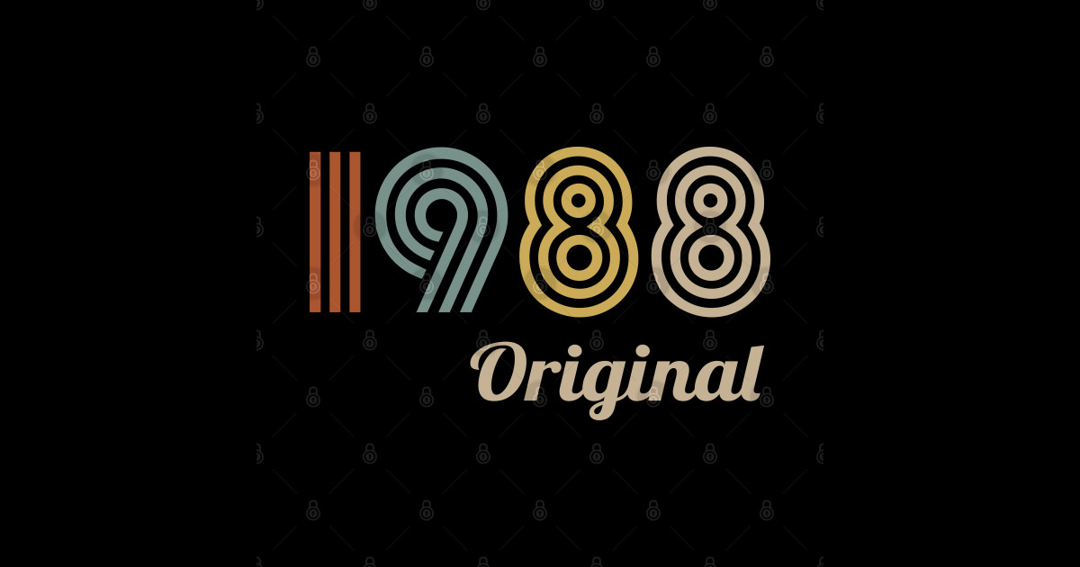1988 Original - Fun Retro Birth Year Milestone Birthday - 1988 ...