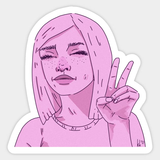 Peace (Without Background) - Girl - Sticker | TeePublic