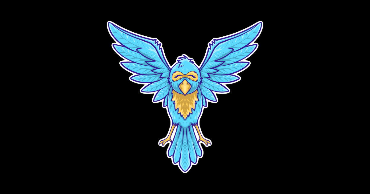 Letter T Bird - Cute Blue Alphabet Animal Illustration - Beautiful Bird ...