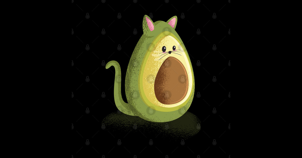 Avocado Cat - Avacado - Sticker | TeePublic