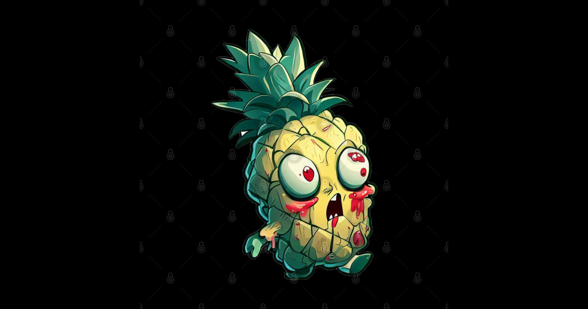 Zombie Pineapple - Peety - Zombie Food - Sticker | TeePublic