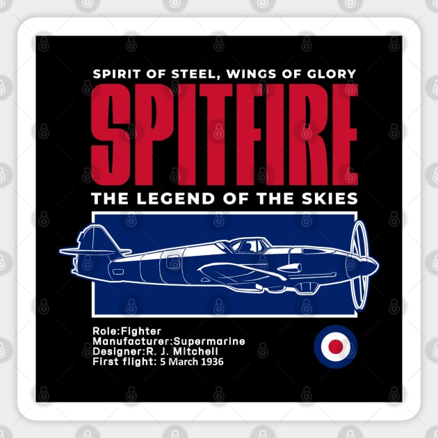Supermarine Spitfire | WW2 Plane - Spitfire - Sticker | TeePublic