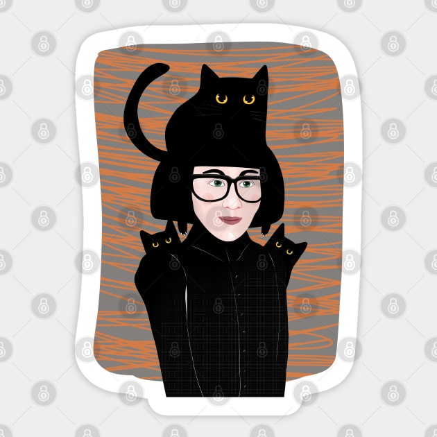 Black Cat Lady - Cat - Sticker | TeePublic