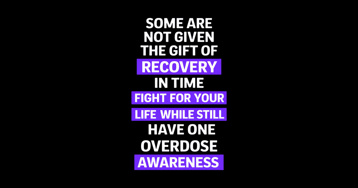 Overdose Awareness Fighter Purple Ribbon Drug Abuse - Overdose ...