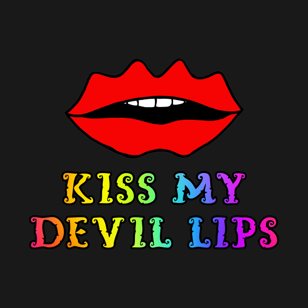 Red Devil Lips - Lips - T-Shirt | TeePublic