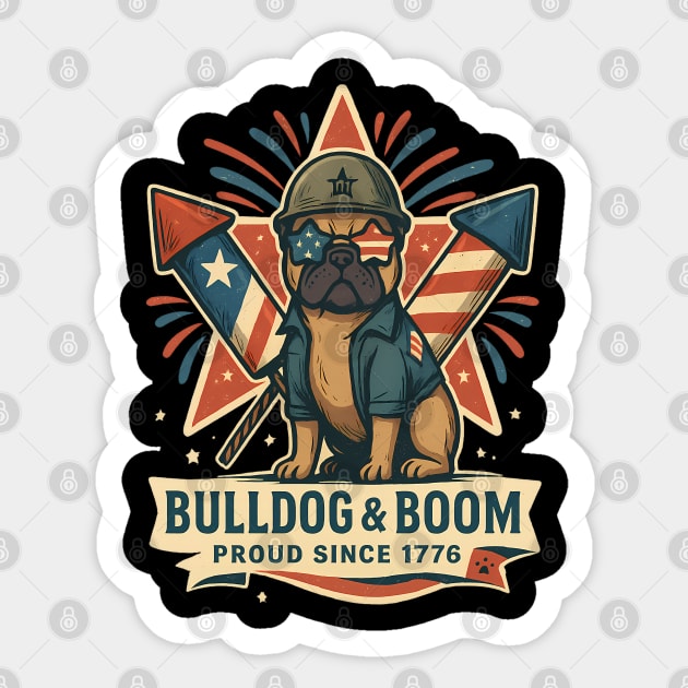 Bulldog & Boom – Patriotic French Bulldog 4th of July - Dog - Sticker ...