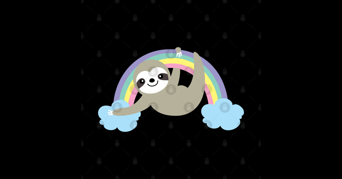 A Cute Sloth with the rainbow - Sloth Lover - Sticker | TeePublic