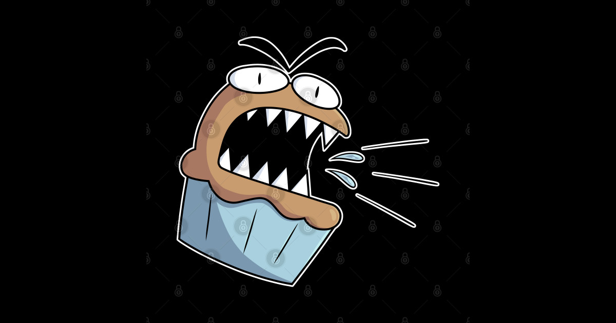 Angry Cute Muffin - Muffin - Sticker | TeePublic