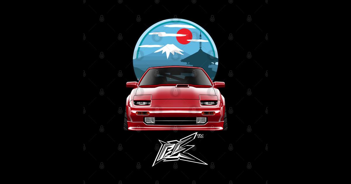 nissan 300zx low red - Nissan 300zx - Sticker | TeePublic