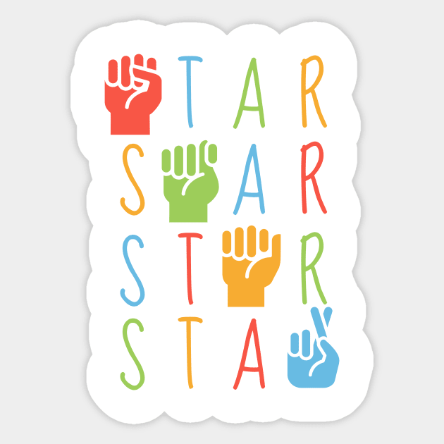 ASL Star- American Sign Language - Sign Language - Sticker | TeePublic