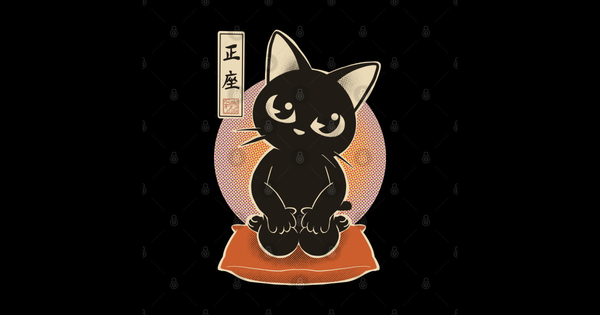 Sitting - Cat - Sticker | TeePublic