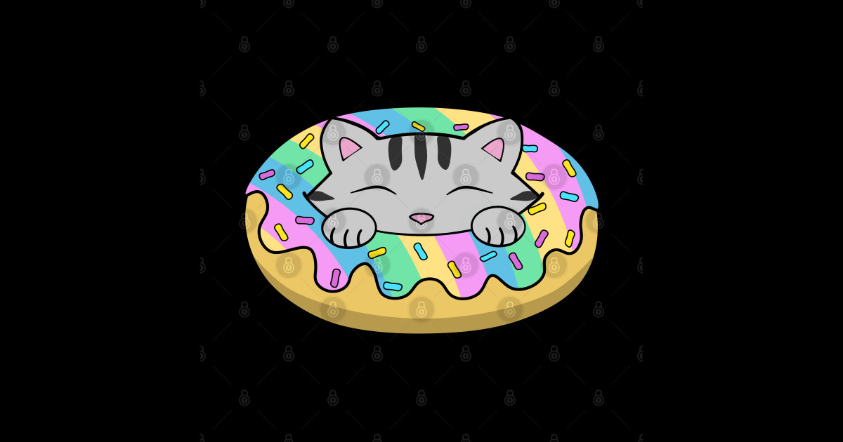 Pastel Rainbow Donut Cat - Pastry - Posters and Art Prints | TeePublic