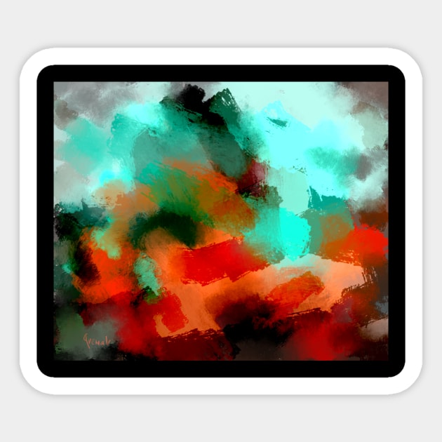 Colourful art expressionism - Colourful - Sticker | TeePublic