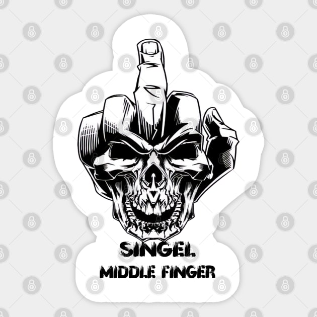 Singel Middle Finger - Finger - Sticker | TeePublic