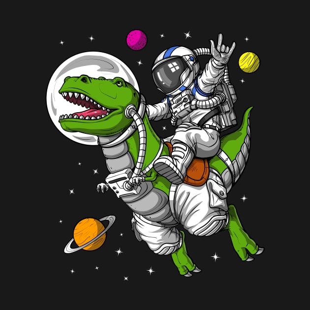 Space Astronaut Riding T-Rex Dinosaur - Astronaut Riding Dinosaur - T ...