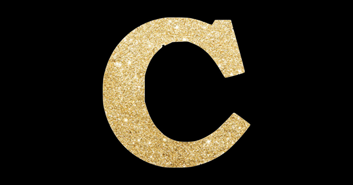 The Letter C Gold Metallic Design - Sticker - Sticker | TeePublic