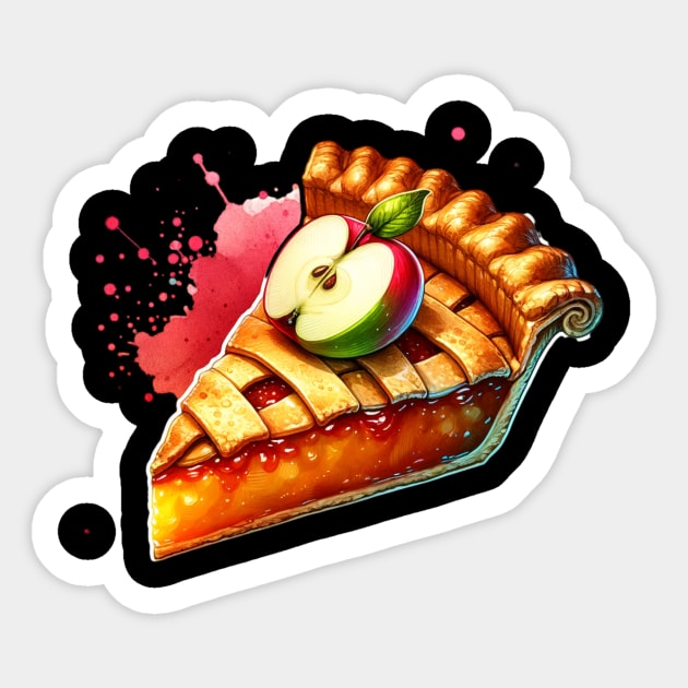 Apple Pie Love Kawaii Vintage Sweet Slice Retro - Apple Pie - Sticker ...