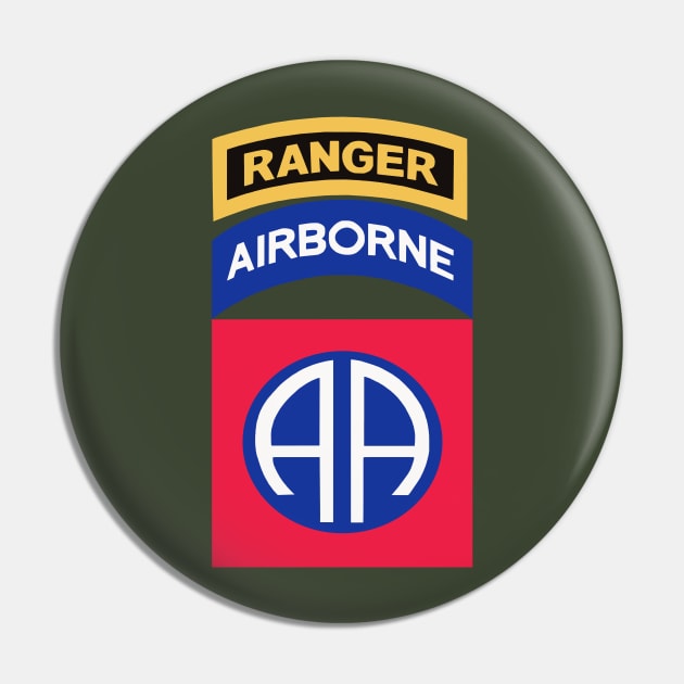 82nd Airborne Ranger - 82nd Airborne - Pin | TeePublic
