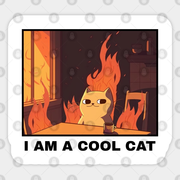 Kawaii Cat I Am A Cool Cat - Kawaii Cat - Sticker | TeePublic