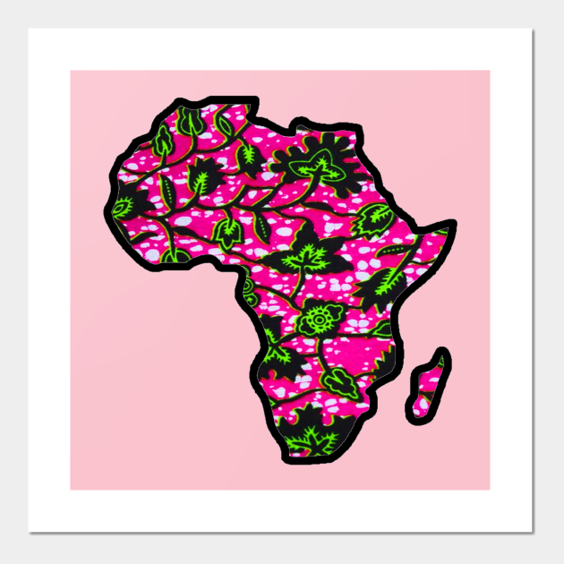 Pink and Green Africa Map - Africa Gifts - Posters and Art Prints ...