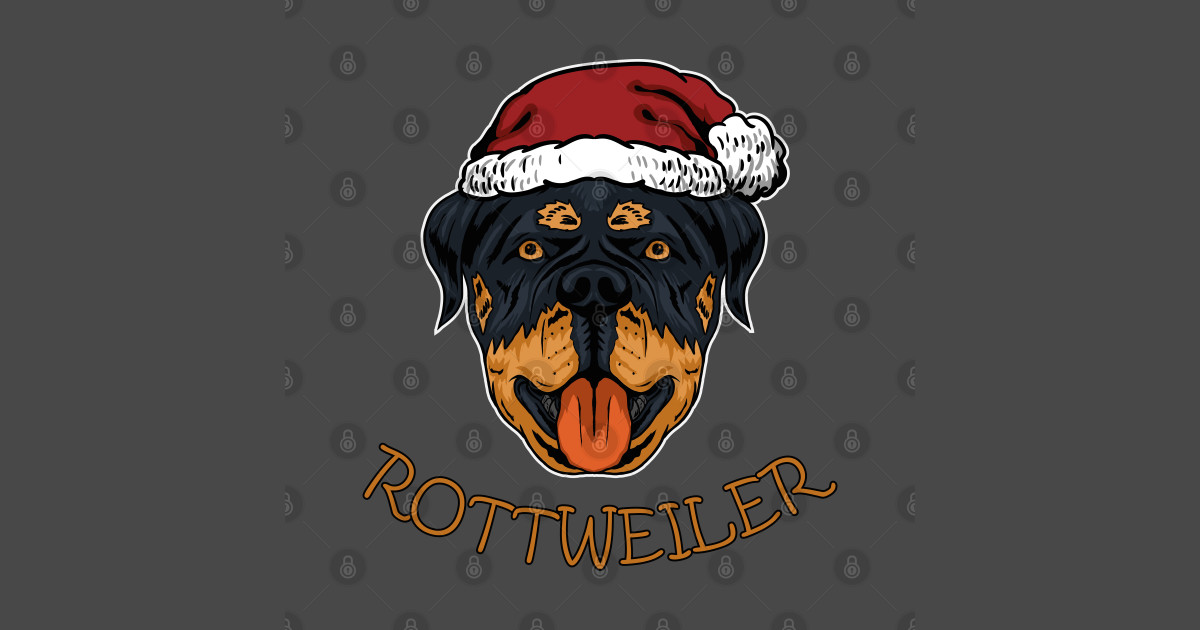 dog Rottweiler dog santa - Rottweiler Dog - T-Shirt | TeePublic