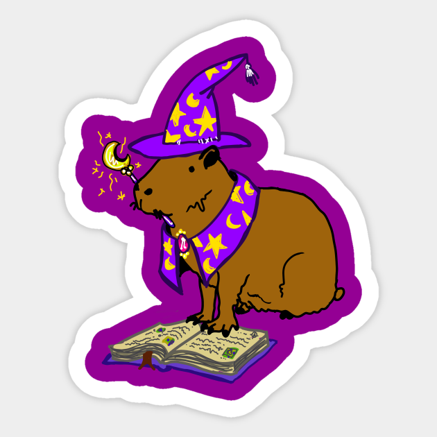 Mystical & Magical Capybara Wizard Graphic! - Capybara - Sticker ...